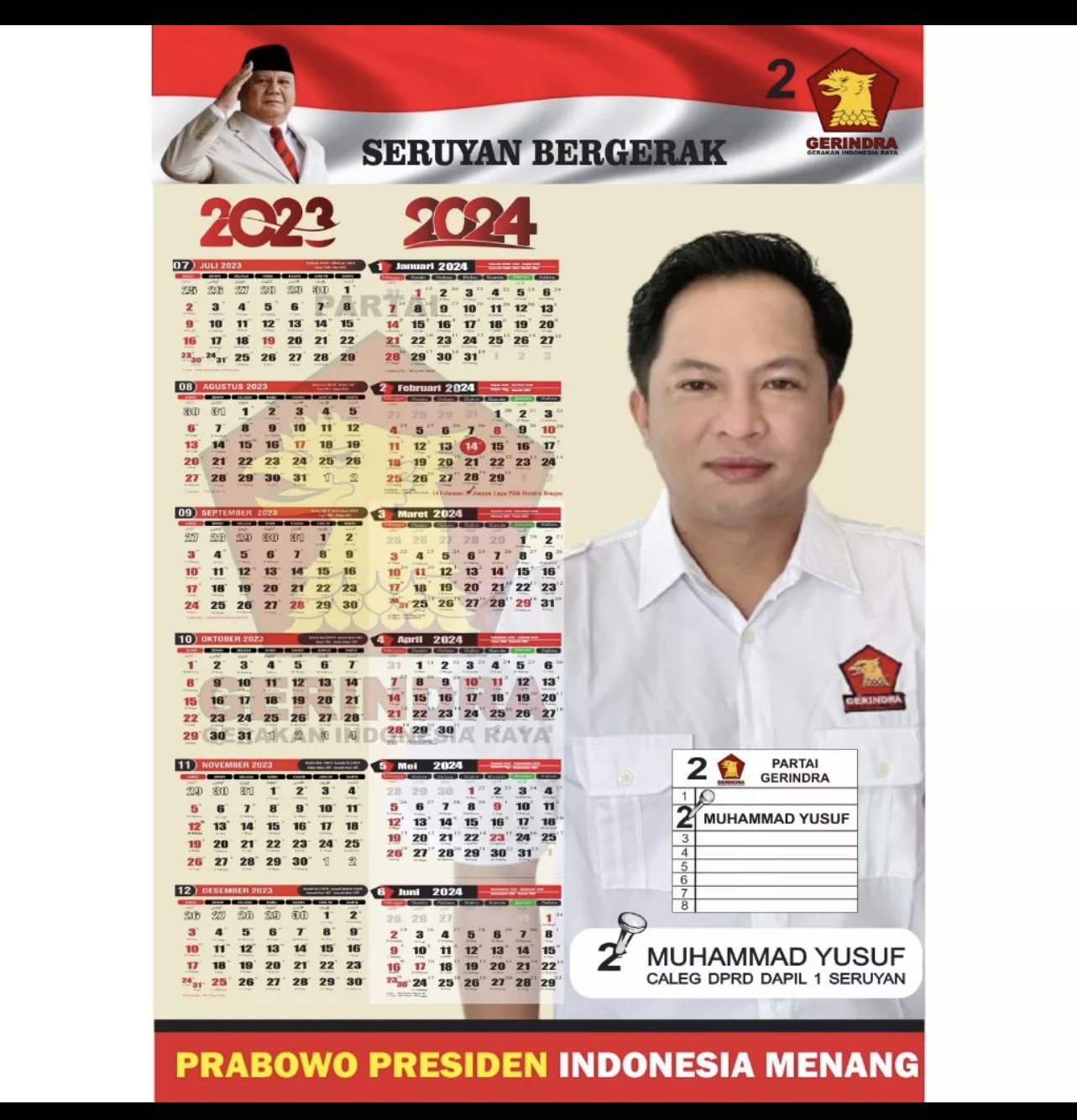 Cetak Kalender Caleg 2024, Pesan Poster Kalender Caleg 2024 Di Surabaya ...